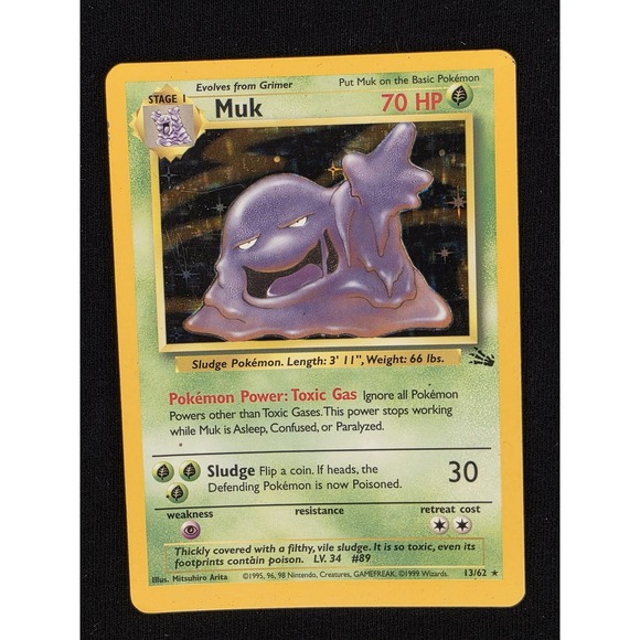 Wizards Of The Coast | Toys | Muk 362 Base Set 2 Pokemon Card 1999 ...